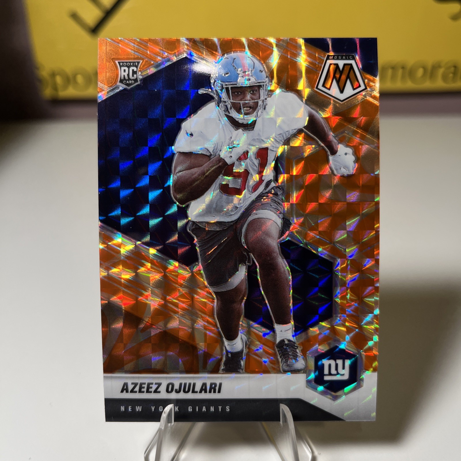 2021 Panini Mosaic - Rookies Azeez Ojulari #356 Mosaic Reactive Orange ...