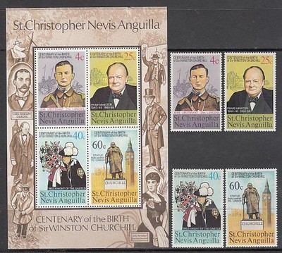 San Cristobal - Post Yvert 304/7 + H.3 MNH Winston Churchill | eBay.de