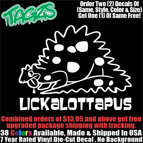 Lickalottapus Funny Diecut Vinyl Window Decal Sticker Car Truck Suv Jdm