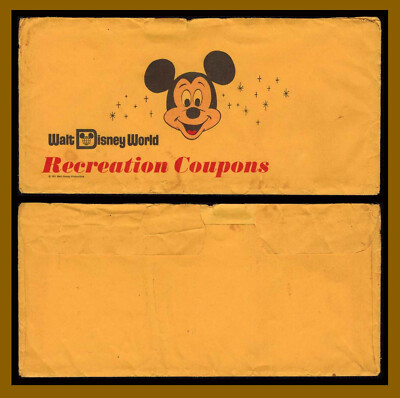 Walt Disney World Envelope, 1971 Very RARE Recreational Coupons Used | eBay