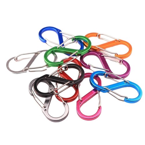 10 Pcs S Shaped Small Carabiner Clips Double Snap Hook Mini Locking ...