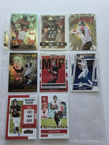 Atlanta Falcons' MATT RYAN (8) Football Card Lot / Near Mint / NO ...