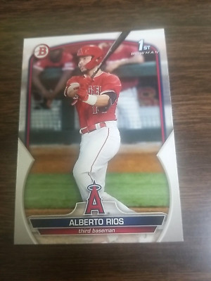 ALBERTO RIOS 2023 1st BOWMAN DRAFT CARD #BD-168 ANGELS (FIRST PROSPECT ...