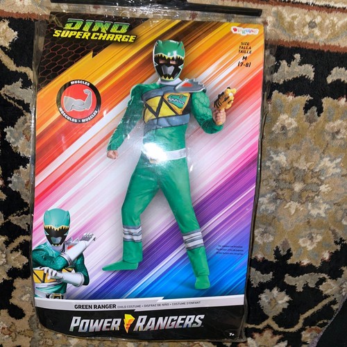 BOYS GREEN POWER RANGERS DINO CHARGE MUSCLE COSTUME SIZE 7-8 DG82783K ...