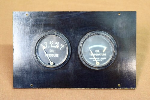 Two aviation gauges-Oil Pressure & Oil Temperature-both Rochester Mfg ...