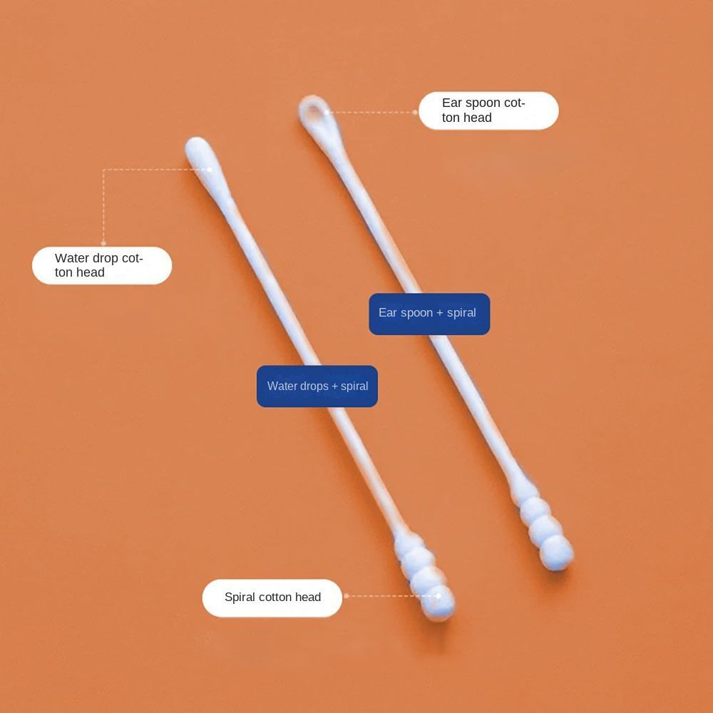 200 pcs Dual Tips Sterile Cotton Buds Ear Wax Spoon Newborn Infant | eBay