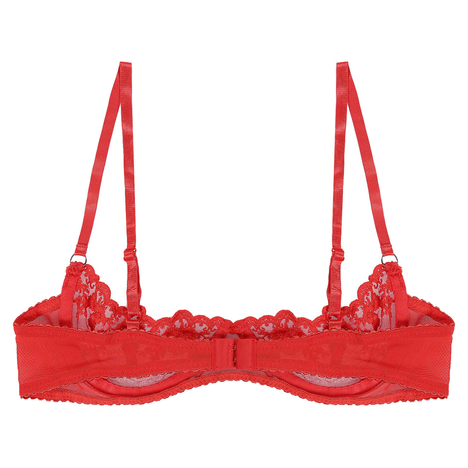 Womens Lace Half Cup Bra Underwired Bra Sexy Open Nipple Bra Sleepwear