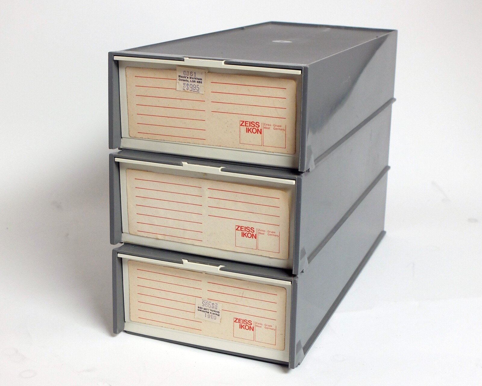 Zeiss Ikon 2x Slide Trays and Box 50x Capacity Genuine Leitz Set of 3x ...