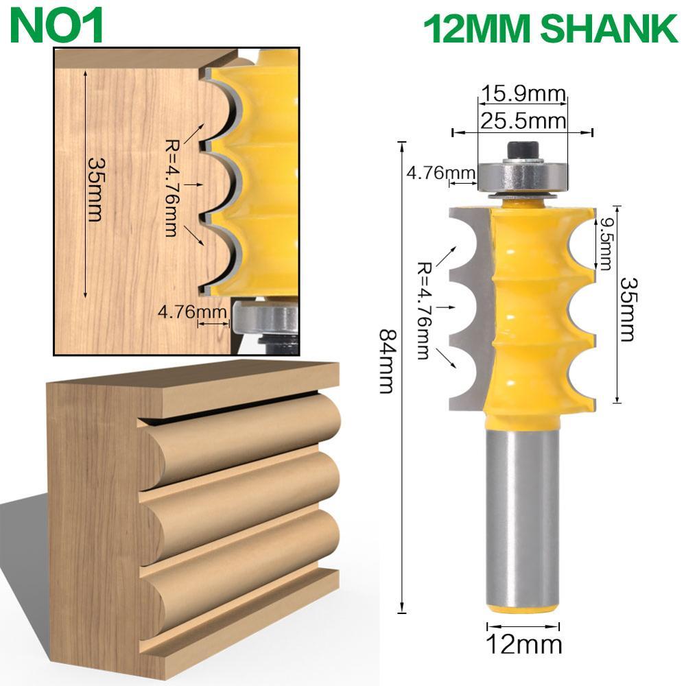 2pcs 1/2"shank 12mm Shank High Quality Triple Bead Column Molding ...