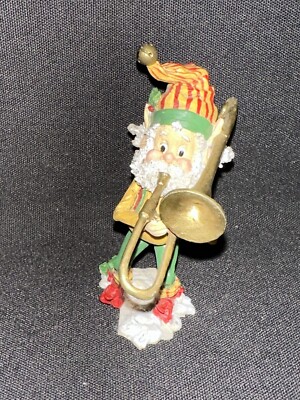 Enesco North Pole Village Jiffy Trombone Player Elf Figurine No Box | eBay