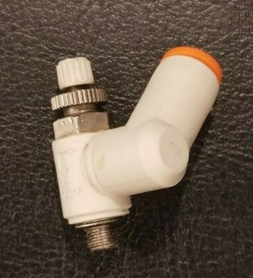 SMC push-to-connect 90 deg swivel flow control air fitting 5/32 x 10-32 ...