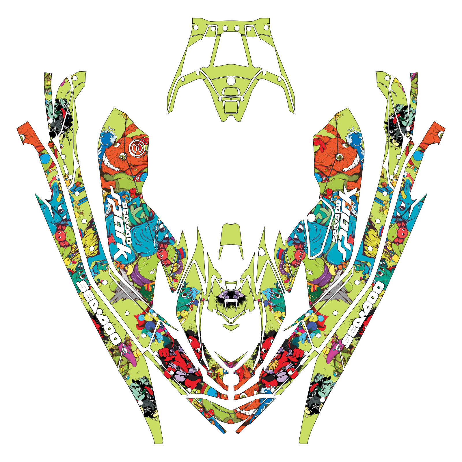 2024+ SEADOO SPARK TRIXX 3up graphics kit decals jet ski wrap kit D-Plu ...