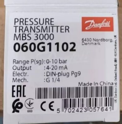 DANFOSS MBS3000 Pressure transmitter 060G1102 UPS shipping | eBay