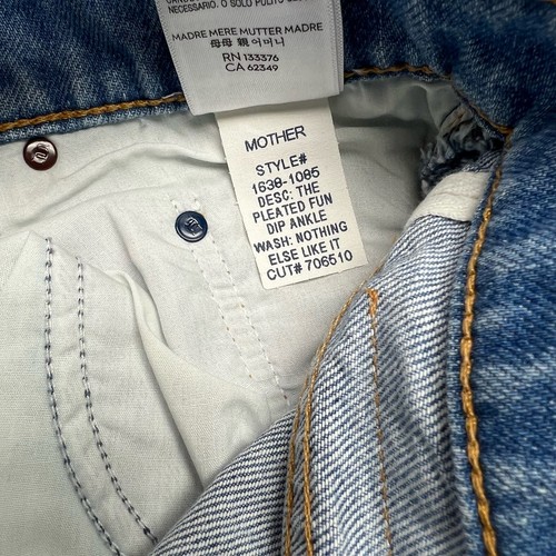 Snacks by Mother The Pleated Fun Dip Ankle Jeans Size 30 Button Up NWT ...