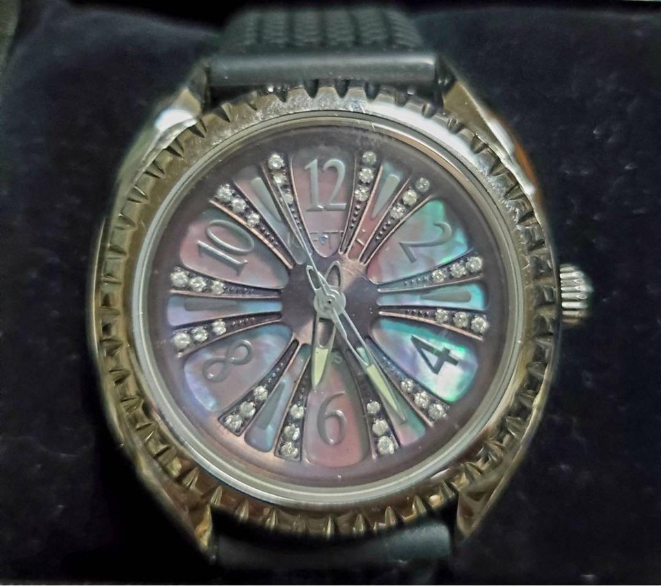 ICE TEK SW1/2105 0.5ct Spinner Diamonds Men's Watch 47mm Pearl Dial GUC ...
