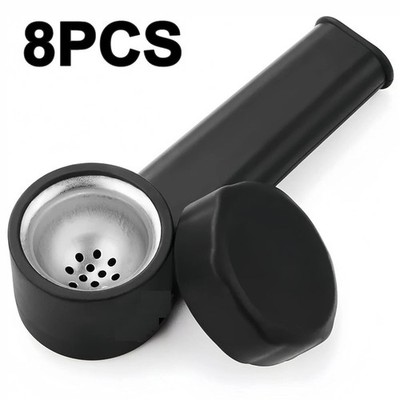 8 Packs 3.5" Silicone Tobacco Smoking Pipe With Metal Lid Black Hand ...