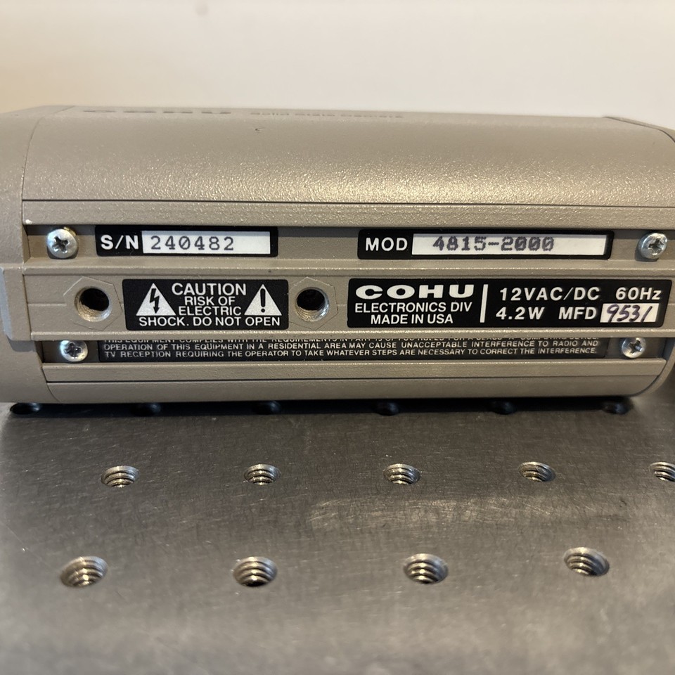 COHU 4815-2000 Solid State Camera w/ DC Power Supply | eBay