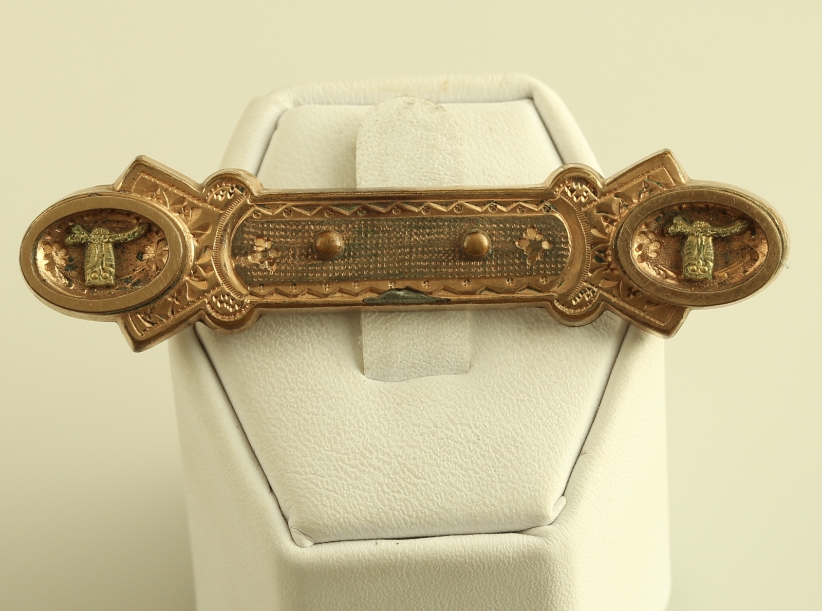 ANTIQUE GOLD FILLED VICTORIAN BAR PIN - Gem