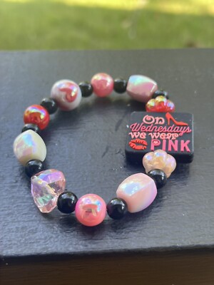 Handmade Beaded Breast Cancer Bracelet | eBay