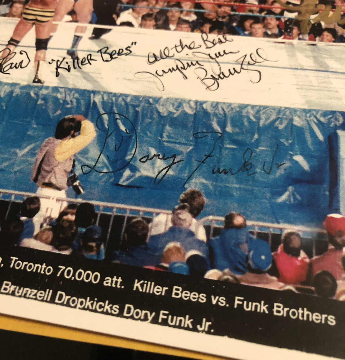 Killer Bees Brian Blair Jim Brunzell Jimmy Jack Dory Funk signed 8x10 ...
