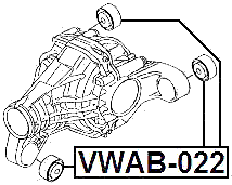 VWAB-022 Genuine Febest Arm Bushing Differential Mount 7L0525337A ...