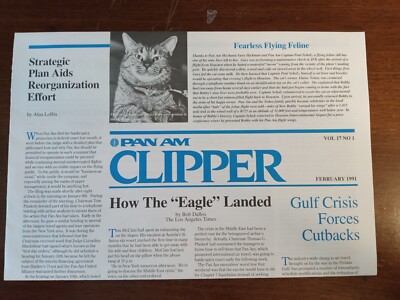 Near perfect Pan Am Clipper newspaper publication #10 vol 16 Dec 90-Jan ...