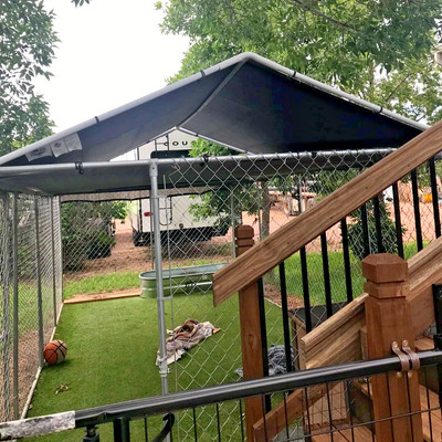 Canopy Cover for Outdoor 10 x 10 ft Dog Kennel Cage Large Steel Pet ...
