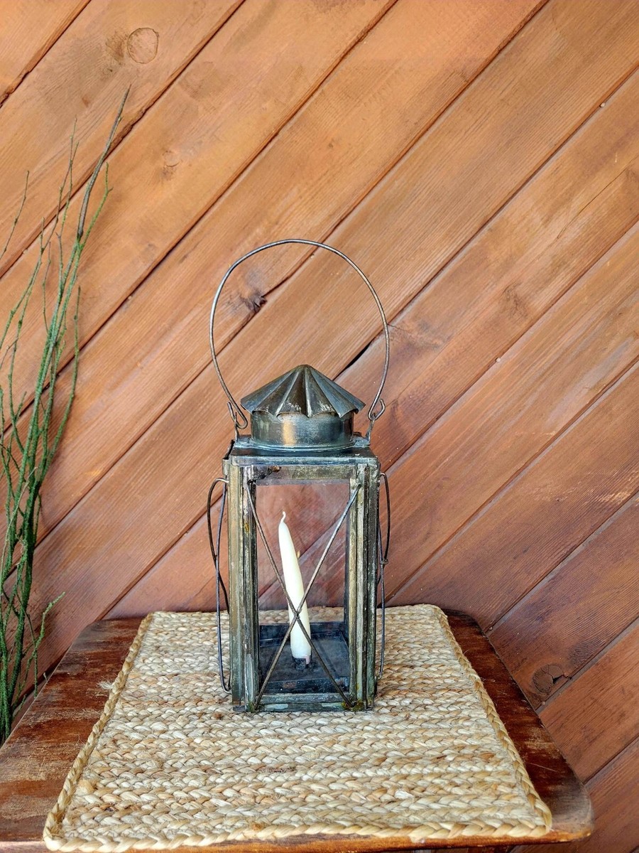 4 X 4 Primitive Candle Lanterns 15 Inch Primitive Lantern – Irvin's