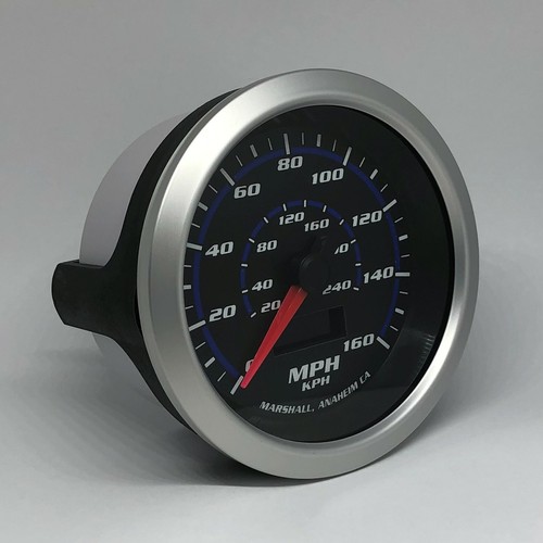 Marshall 3-3/8" Electronic Speedometer, Blueline Dial, Silver Bezel ...