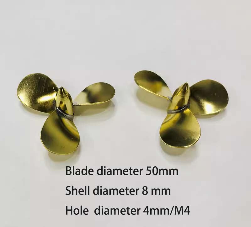3 Blades RC Boat Metal Propeller M4 D35/39/40/50mm 3 Brass Props 4mm ...