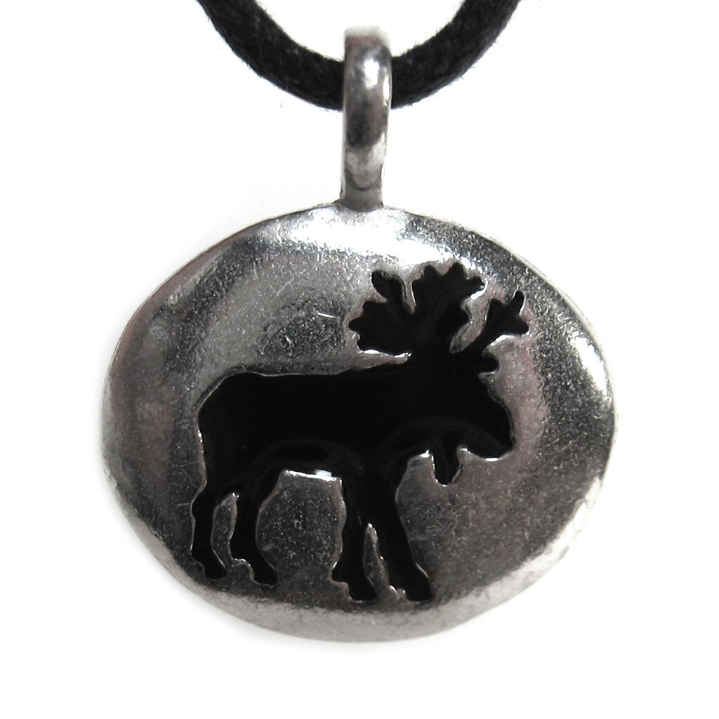 Moose Animal Spirit Guide Pendant NEW 1" Pewter Totem Amulet w/ Cord ...