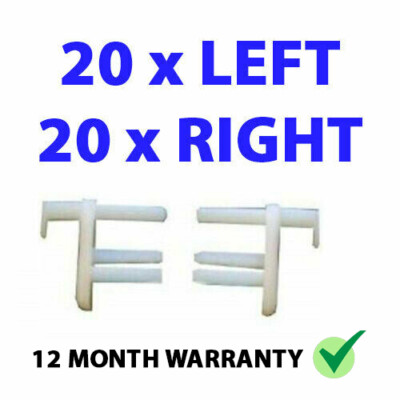20 x Pair Flyscreen / Caravan Window Blind End Clips 20 L/H 20 R/H ...