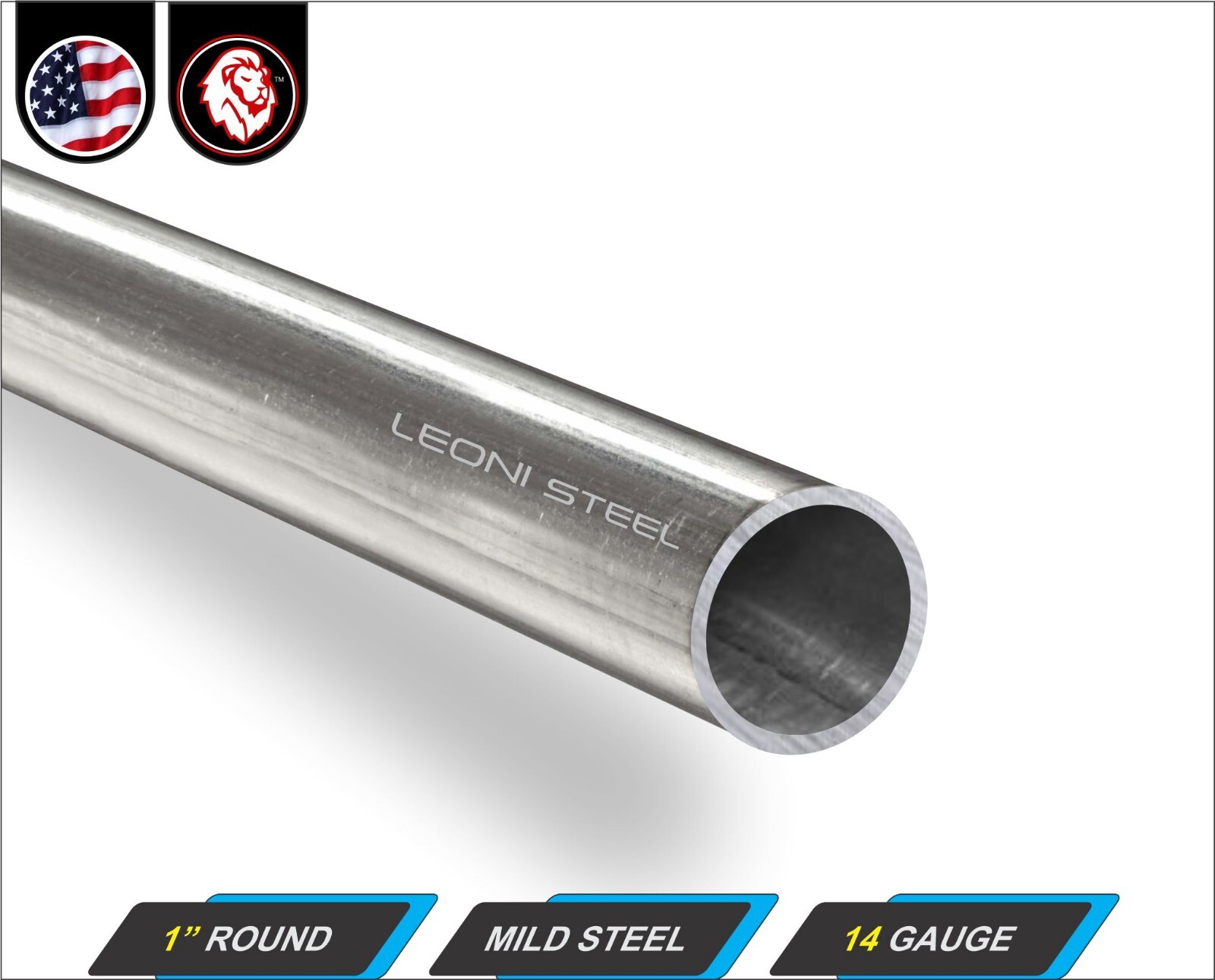(X2) 1" Round Metal Tube - Mild Steel - 14 gauge - ERW - 96" inch long ...