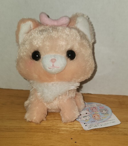 RARE Fuwaneko Mew-Chan CAT Neko Amuse Peach Plush 5.5" NWT Japan HTF | eBay