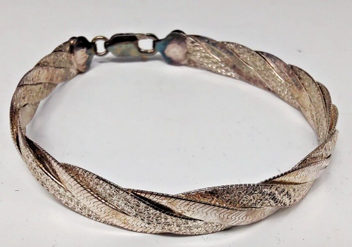Vintage Sterling Silver Diamond Cut Bracelet 925 Italy 7 " Textured | eBay