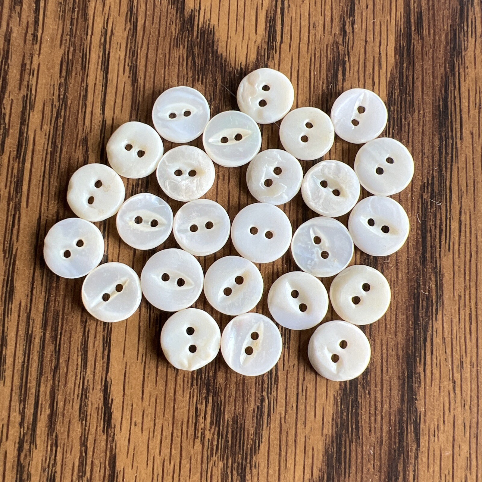25 Vintage Antique Small Mother of Pearl Shell 3/8” Buttons Doll ...