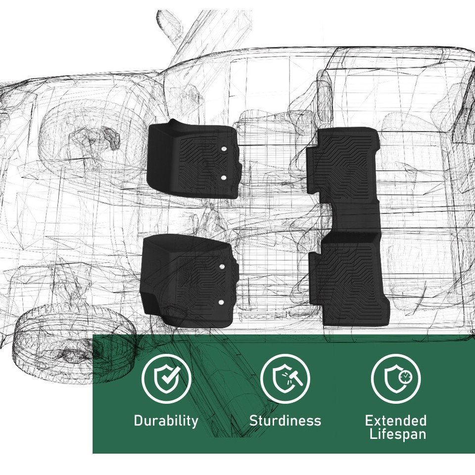 Fit For Chrysler Pacifica 2017-2025 All Weather TPE Floor Mats ...
