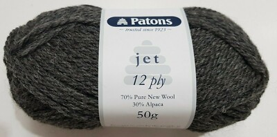 Patons Jet 12 Ply #852 Ash Grey Wool & Alpaca 50g | eBay
