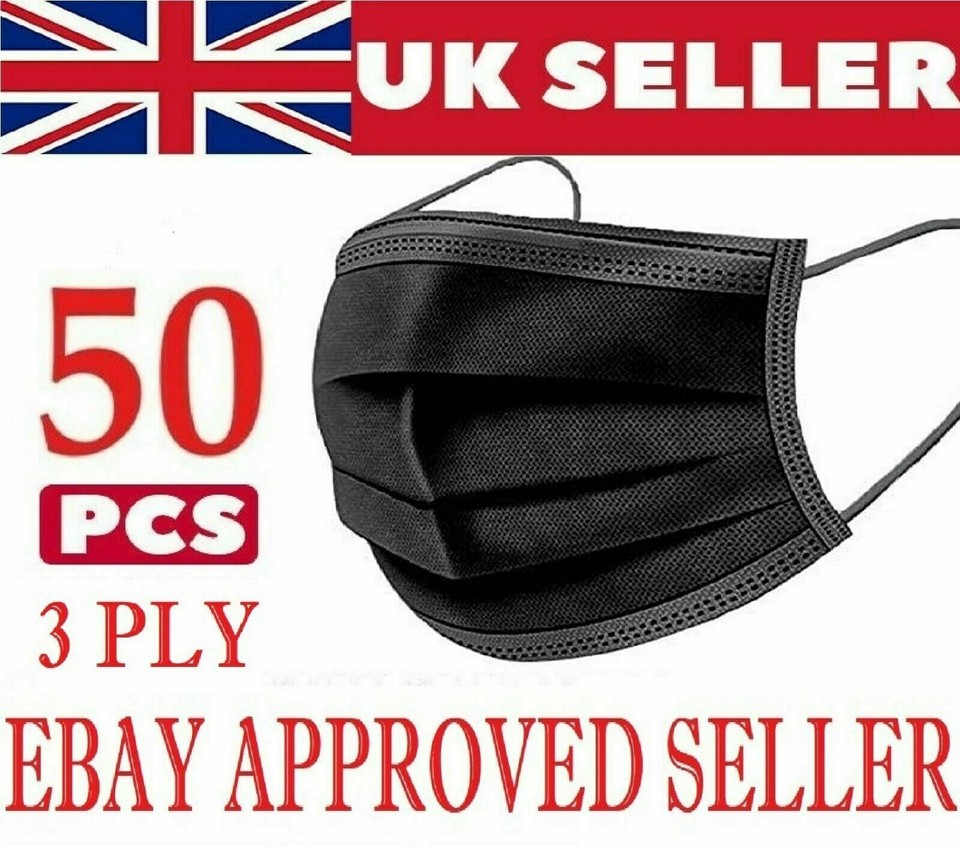 Face Mask x 50 Protective Covering Mouth Masks UK | eBay UK