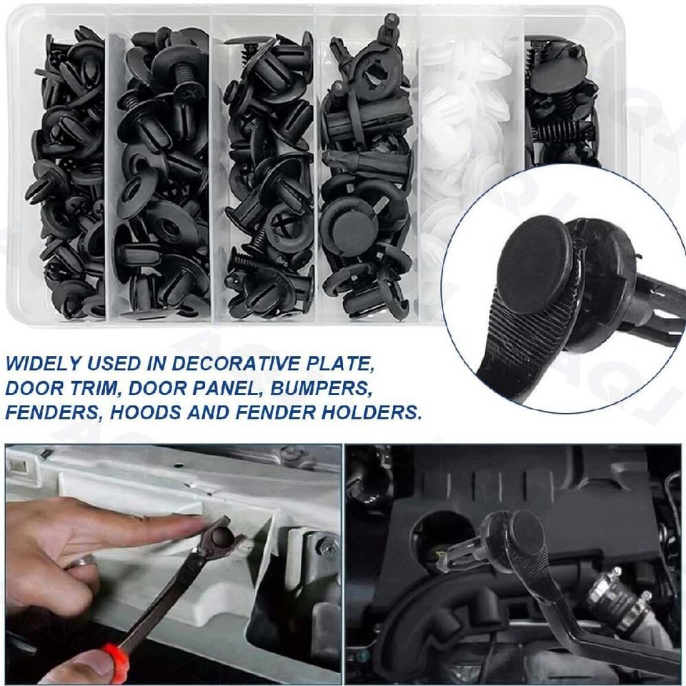 Auto Plastic Fasteners Kit Push Trim Pin Rivet Bumper Car Retainer ...