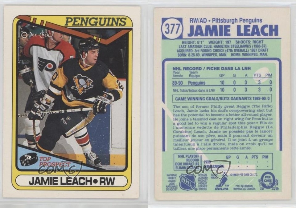 1990-91 O-Pee-Chee Jamie Leach #377 1m4i | eBay