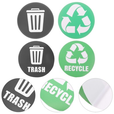 12 Pcs Waste Container Stickers Trash Sorting Label Recycle Bin Decal ...