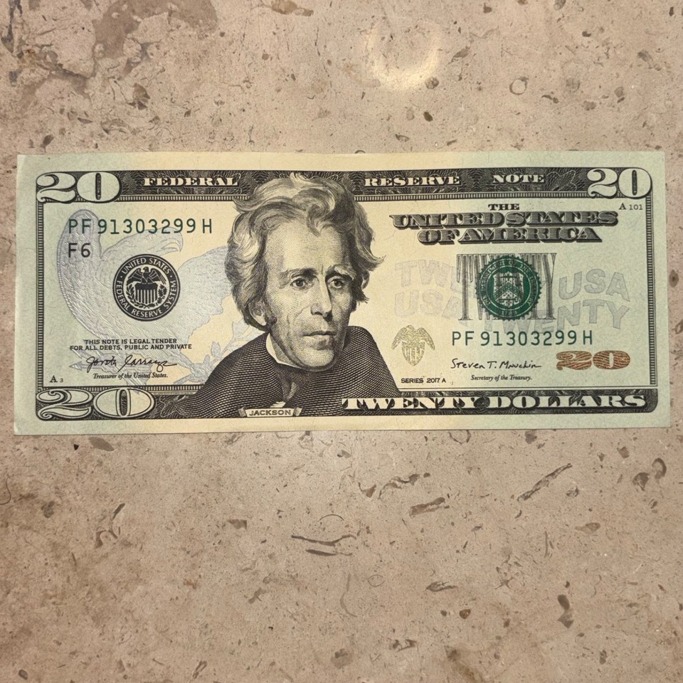 $20 Twenty Dollar Bill US Legal Tender Series 2017 Circulated AVERAGE 1 ...