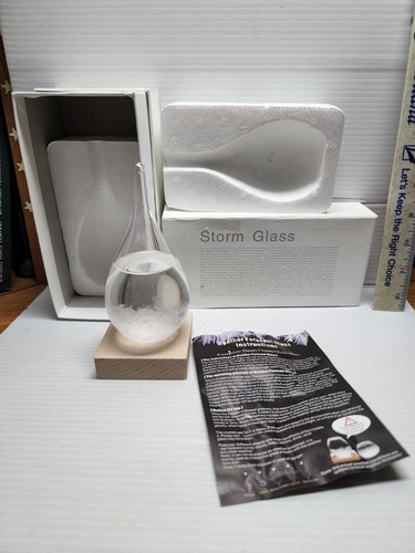 Vintage Storm Glass Handmade Glass Barometer Forecast Tool New n Box ...