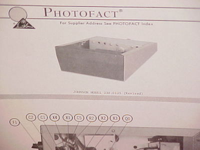 1969 JOHNSON MESSENGER CB RADIO AC POWER SUPPLY SERVICE MANUAL 239-0125 ...