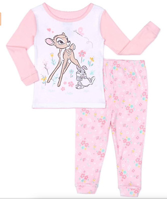 Bambi & Thumper Baby Girl Pajamas Size 9 Mo Snug Fit Cotton Long Sleeve ...