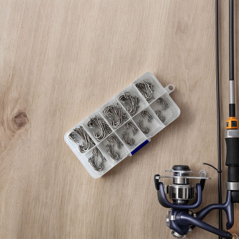 AU 300pcs Long Shank Fishing Hooks Fish Hooks Carp Fishhook Fly Fishing ...