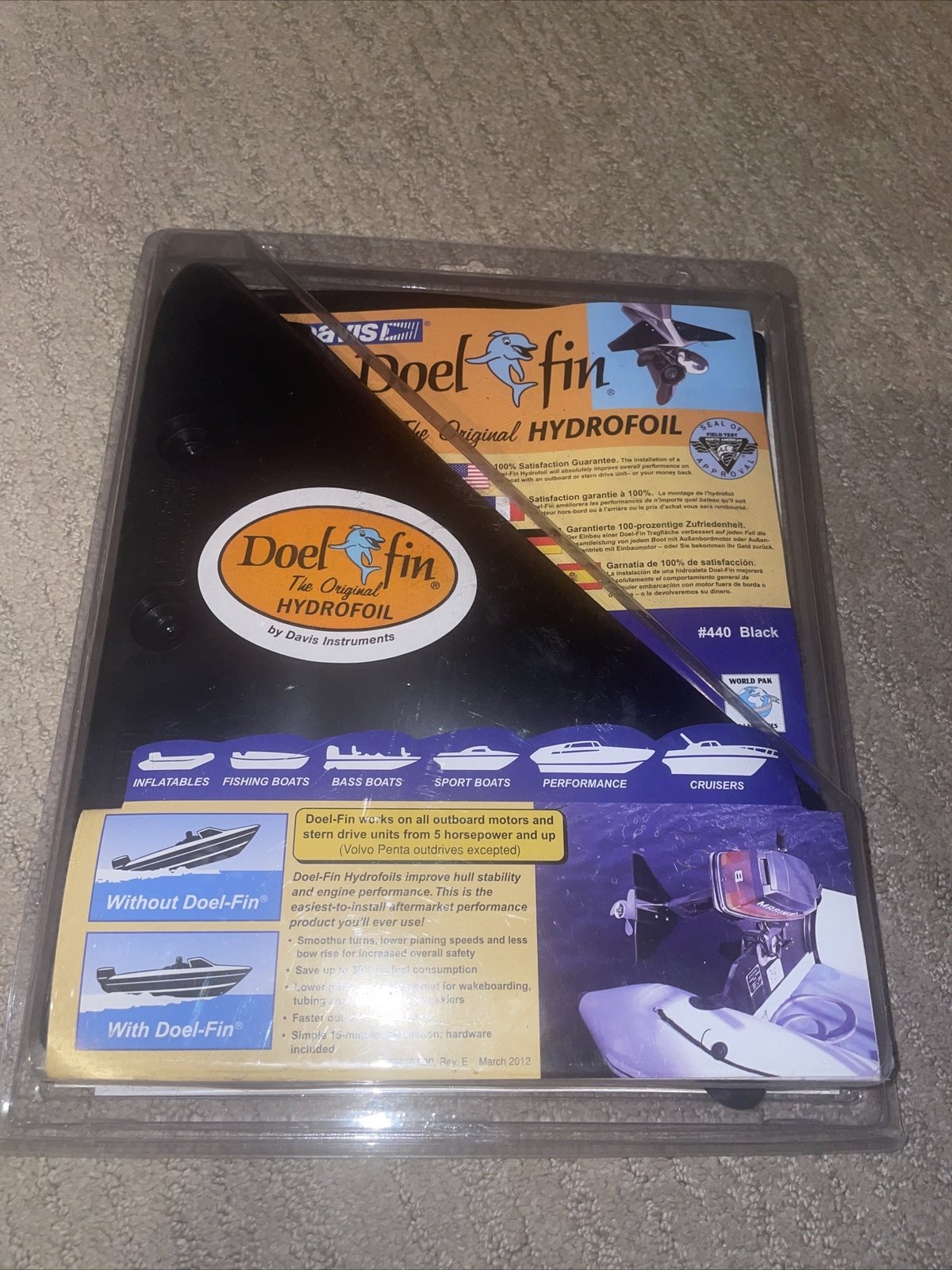 Davis Instruments Doel-Fin Hydrofoil for Outboards and Outdrives 440 ...