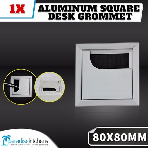 aluminum square cable computer desk benchtop outlet grommet tidy insert ...
