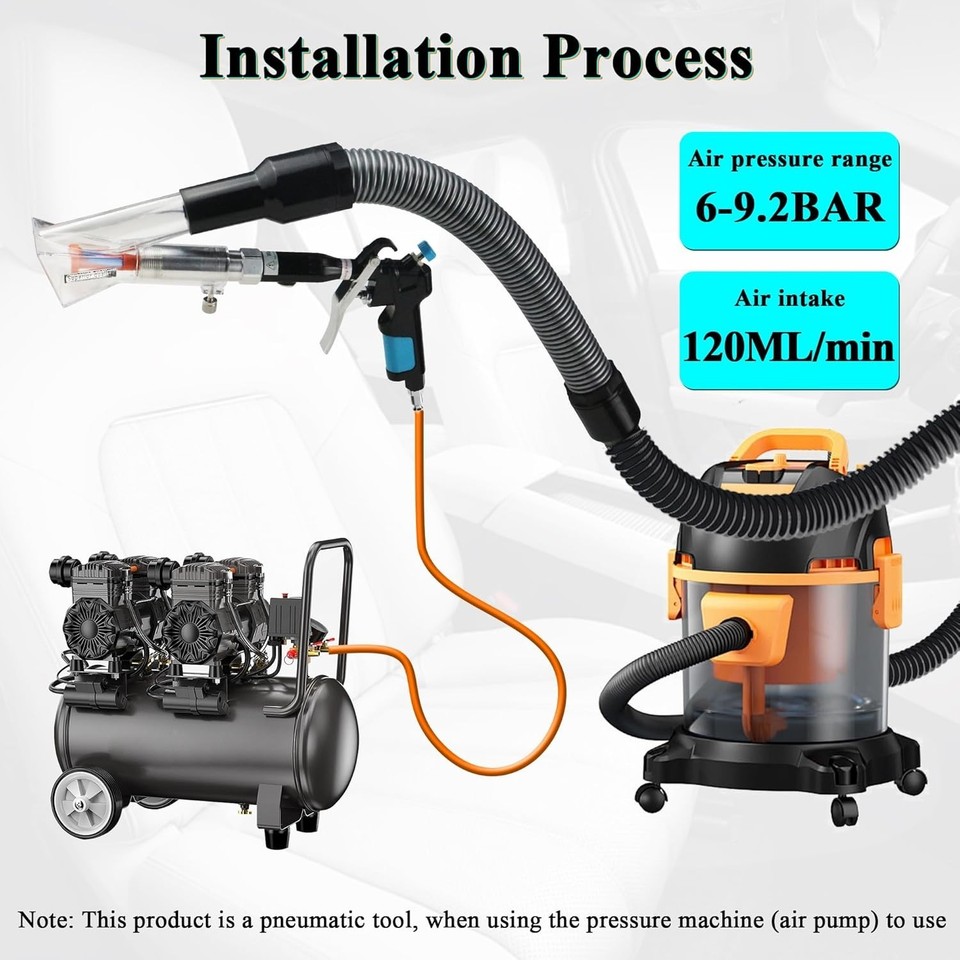 2IN1 Car Interior Detailing Air Blow Gun & vacunm Gun with Adjustable ...